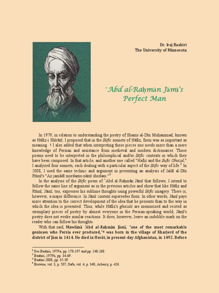 Abd_al_Rahman_Jamis_Perfect_Man | PDF | Hafez | Rumi