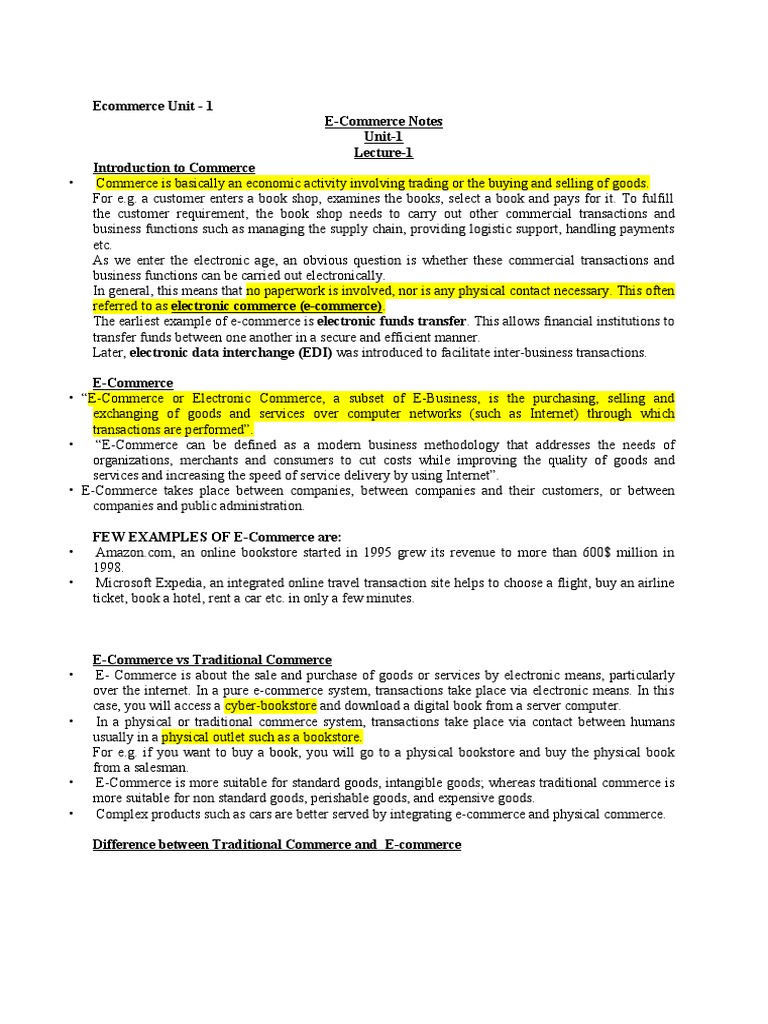 Unit 1 | Download Free PDF | Online Shopping | E Commerce