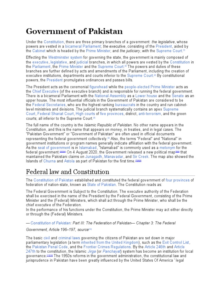 Government of Pakistan | PDF | Government Of Pakistan | Government ...