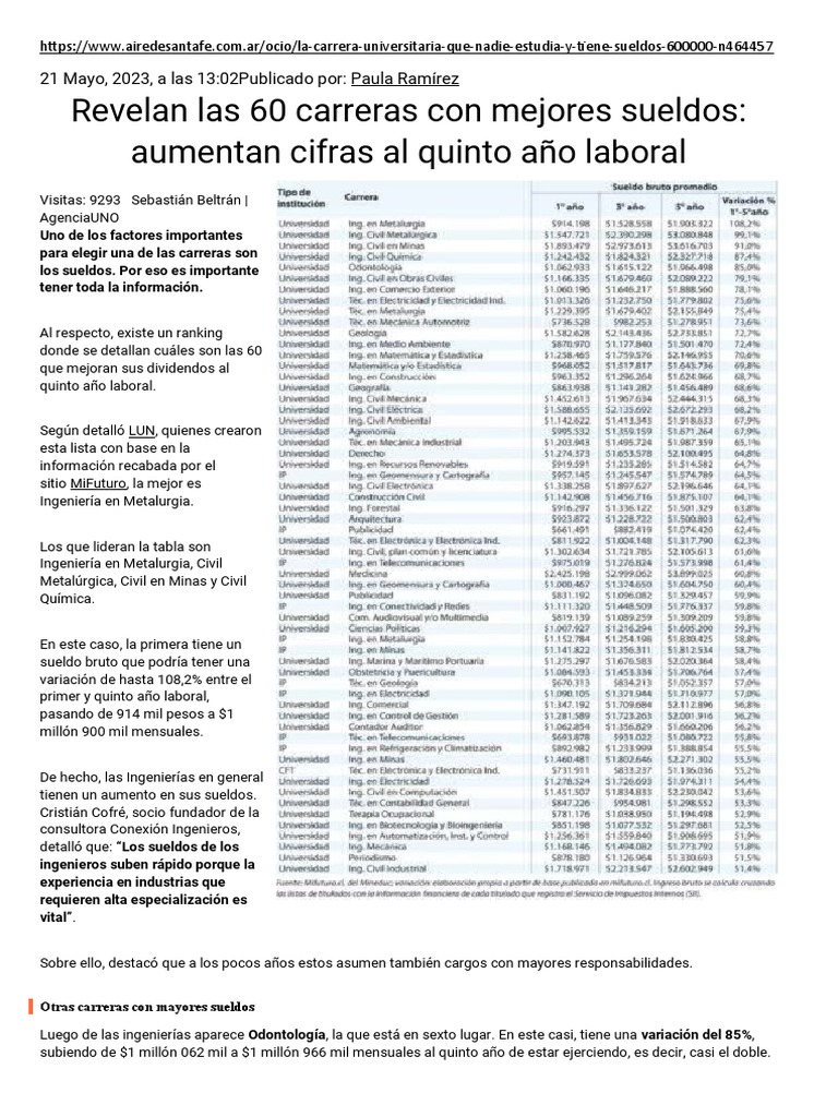 Mejores carreras universitarias | PDF