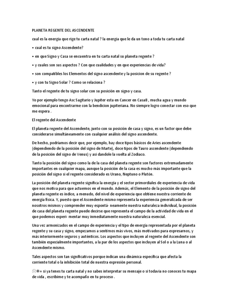Planeta Regente Del Ascendente | PDF