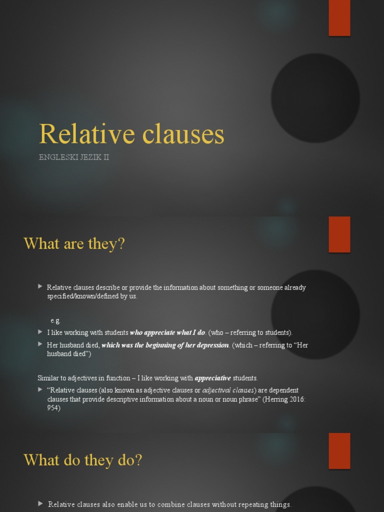 3 Relative Clauses | PDF | Clause | Adjective