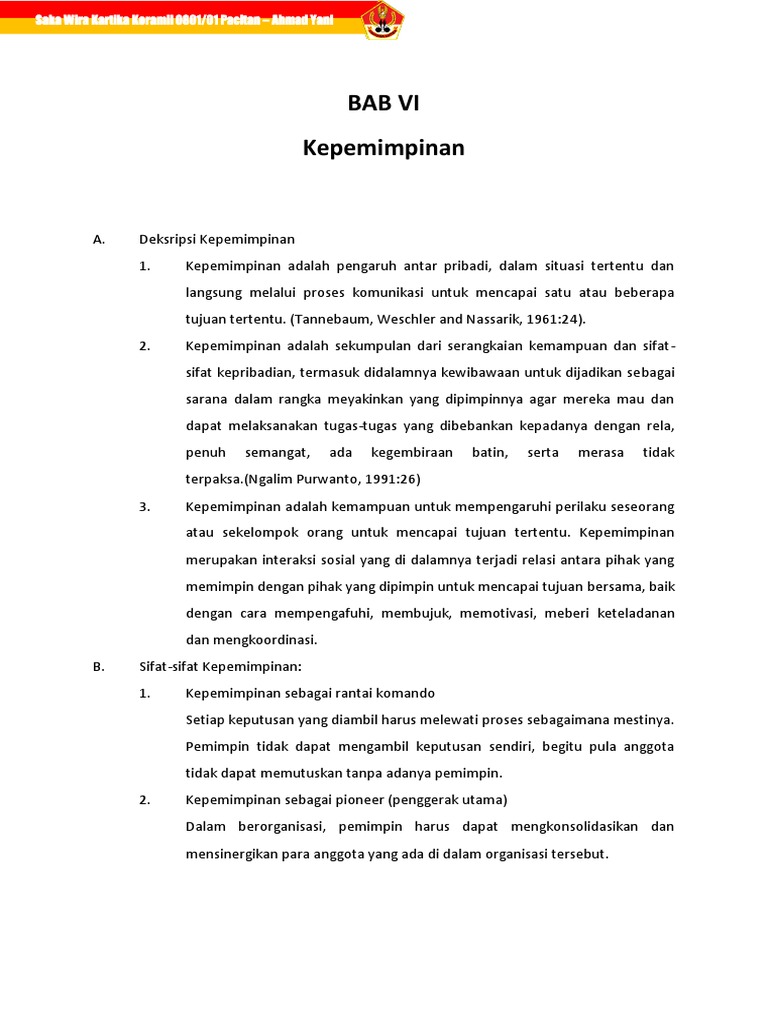 Materi SWK - Kepemimpinan | PDF
