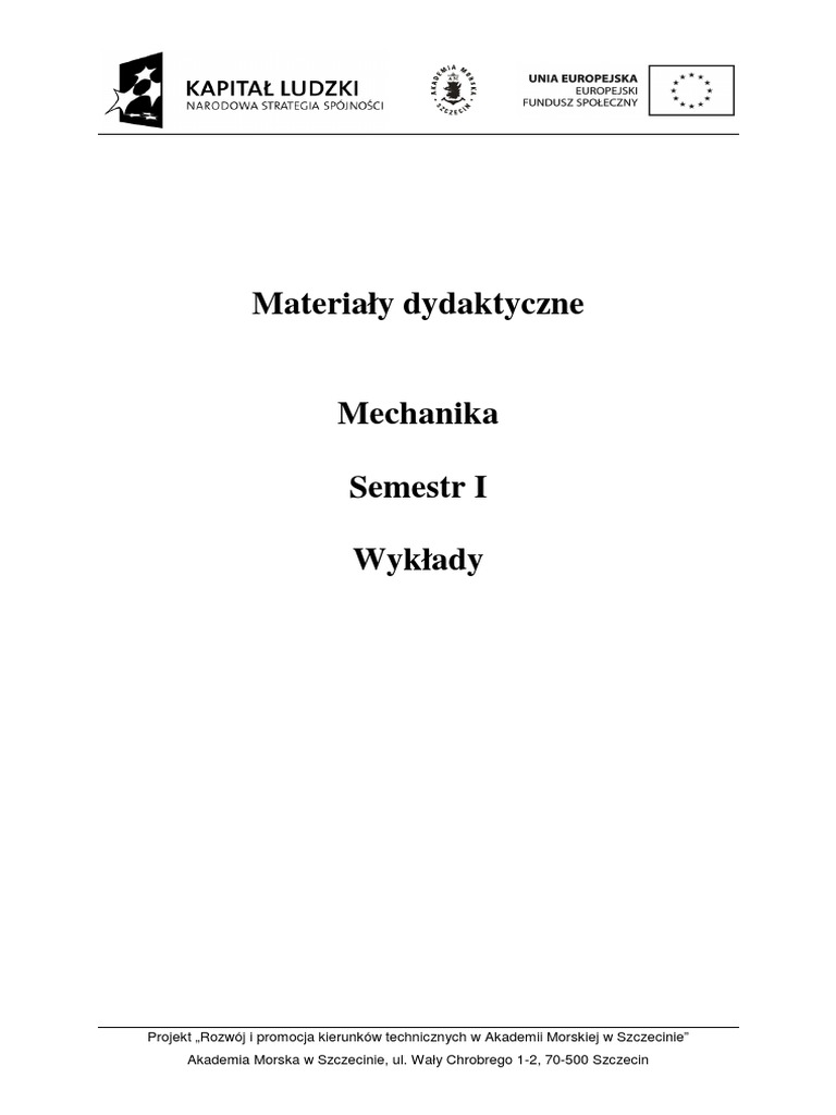 13 Mechanika Wyklady I Sem | PDF