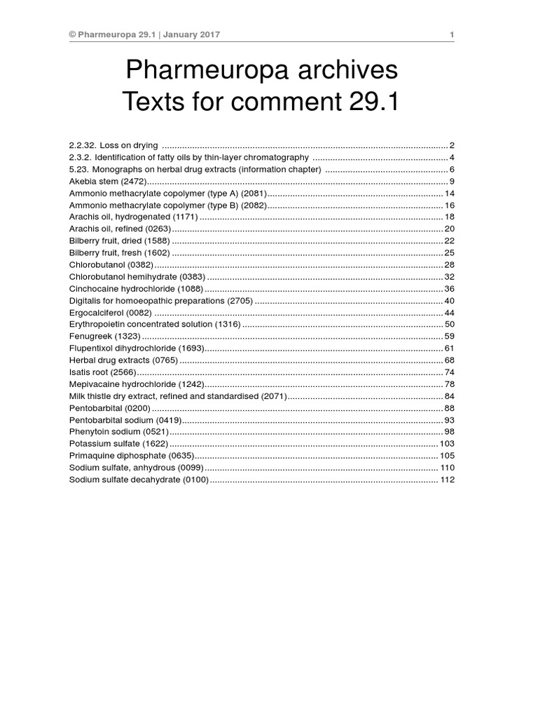 Pharmeuropa 29.01E | PDF | Chromatography | Solubility