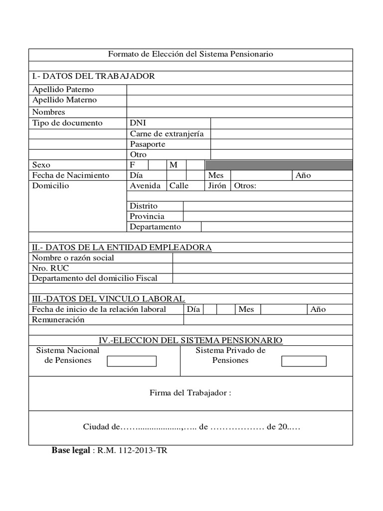 Formato de Eleccion de Afp U Onp | PDF | Derecho