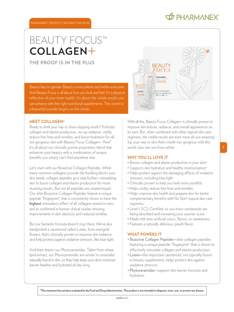 Beauty Focus™ Collagen+ - Product Information Page | PDF | Collagen ...