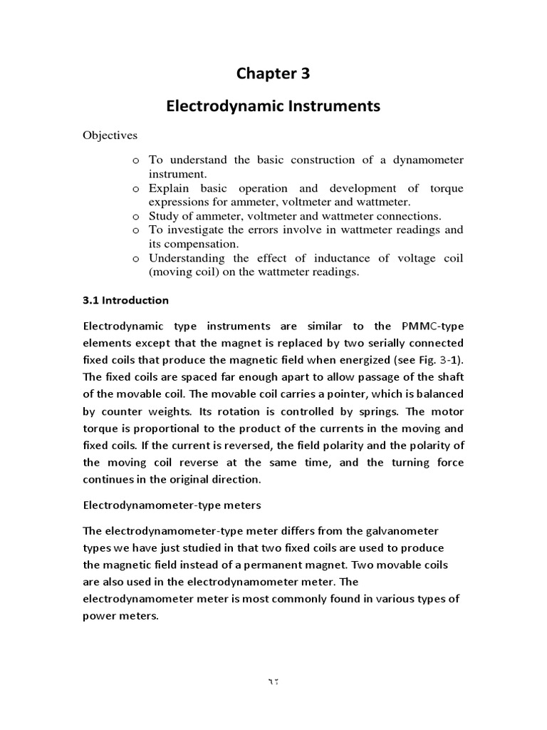 Chapter 3 Electrodynamic Instruments | PDF | Inductor | Voltage
