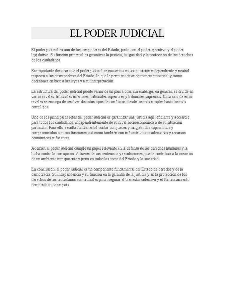 El Poder Judicial | PDF