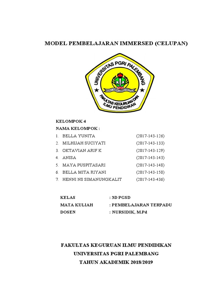 Model Pembelajaran Immersed di SD | PDF | Karier & Perkembangan