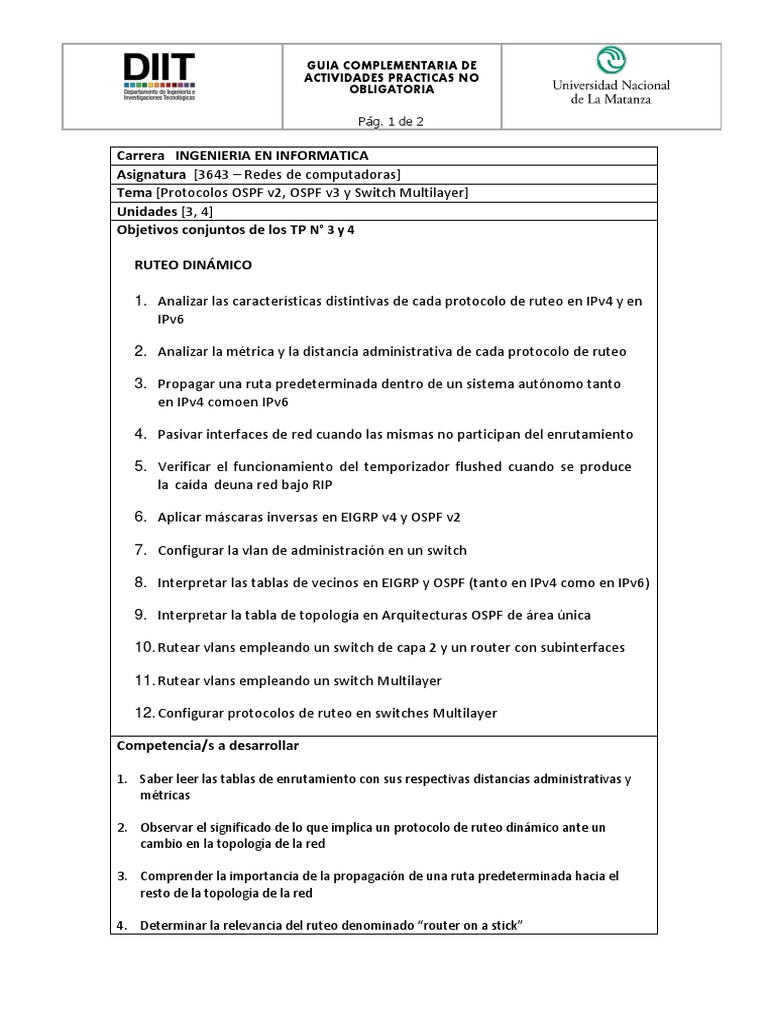 Ruteo Dinámico y VLANs en Redes | PDF | Enrutador (Computación ...