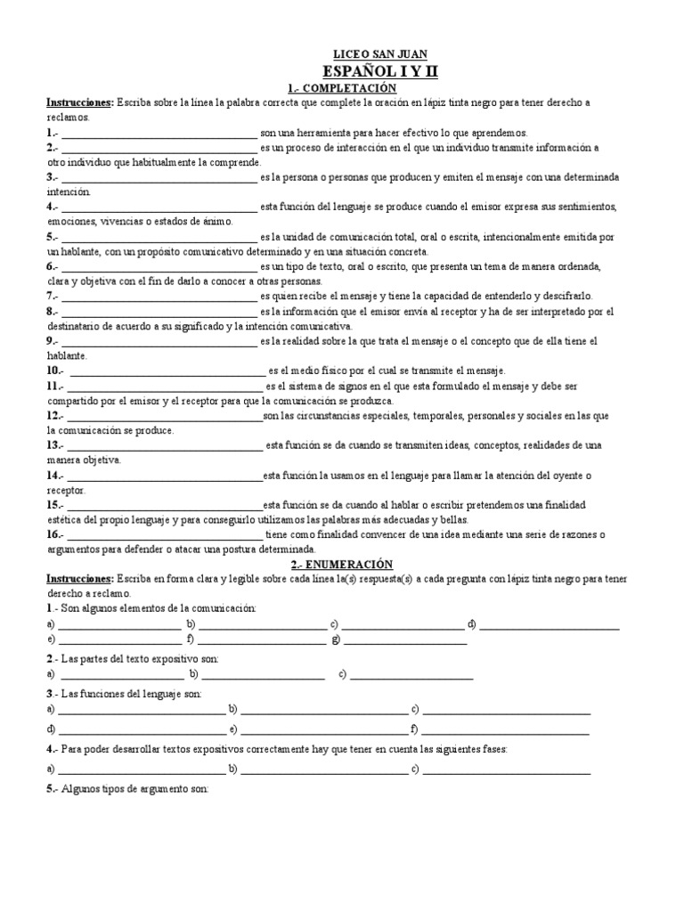 Guia de ESPAÑOL II | PDF | Comunicación | Lingüística