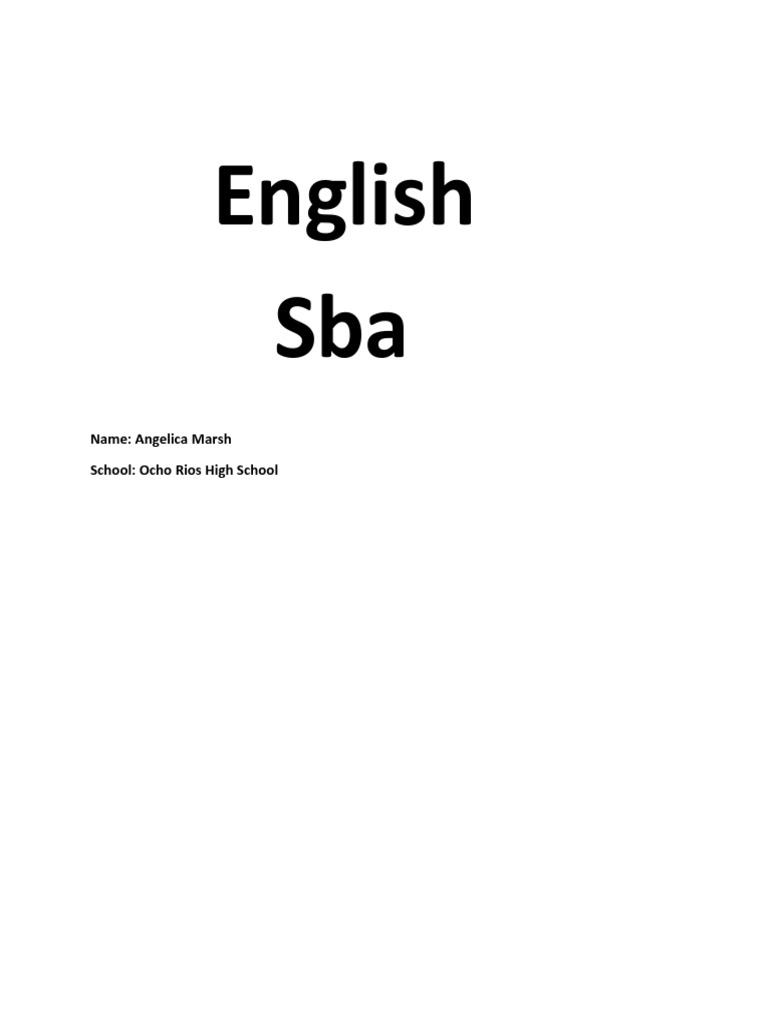 English Sba | PDF
