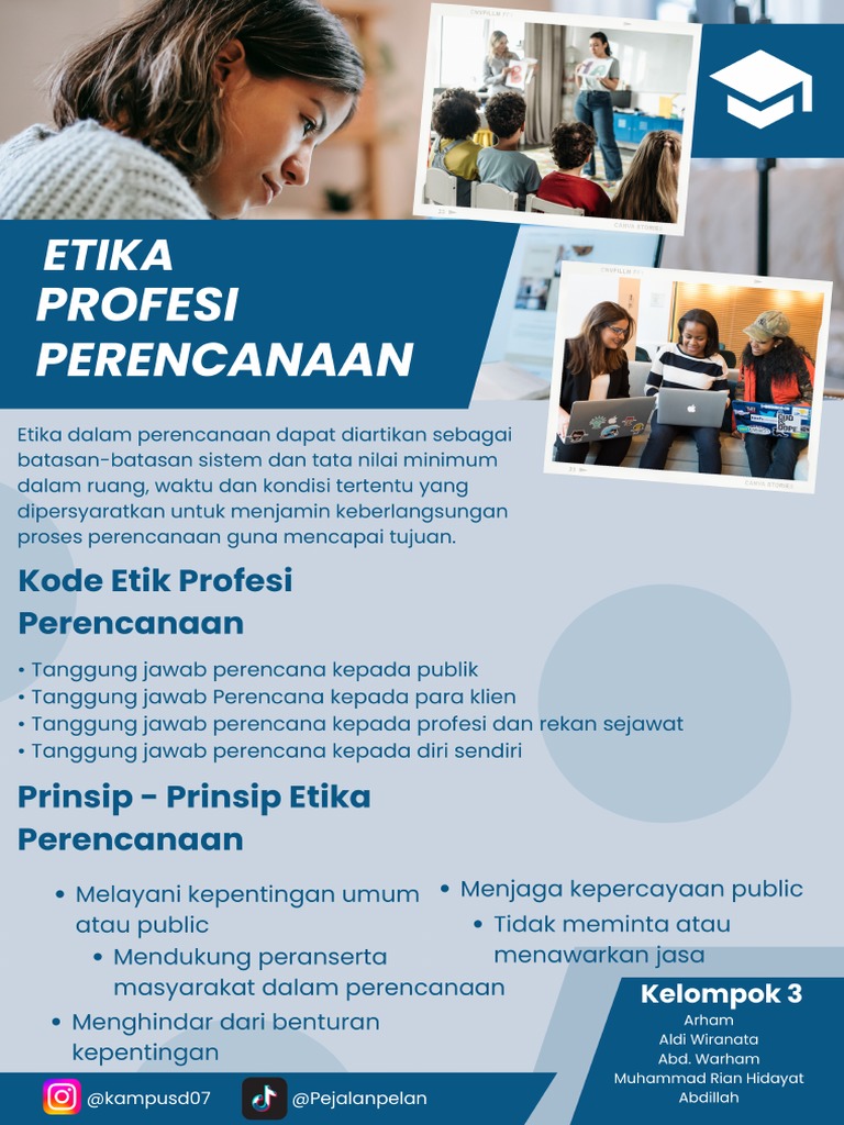 Poster Etika Profesi Perencanaan oleh Kelompok 3 PWK B 2021 | PDF