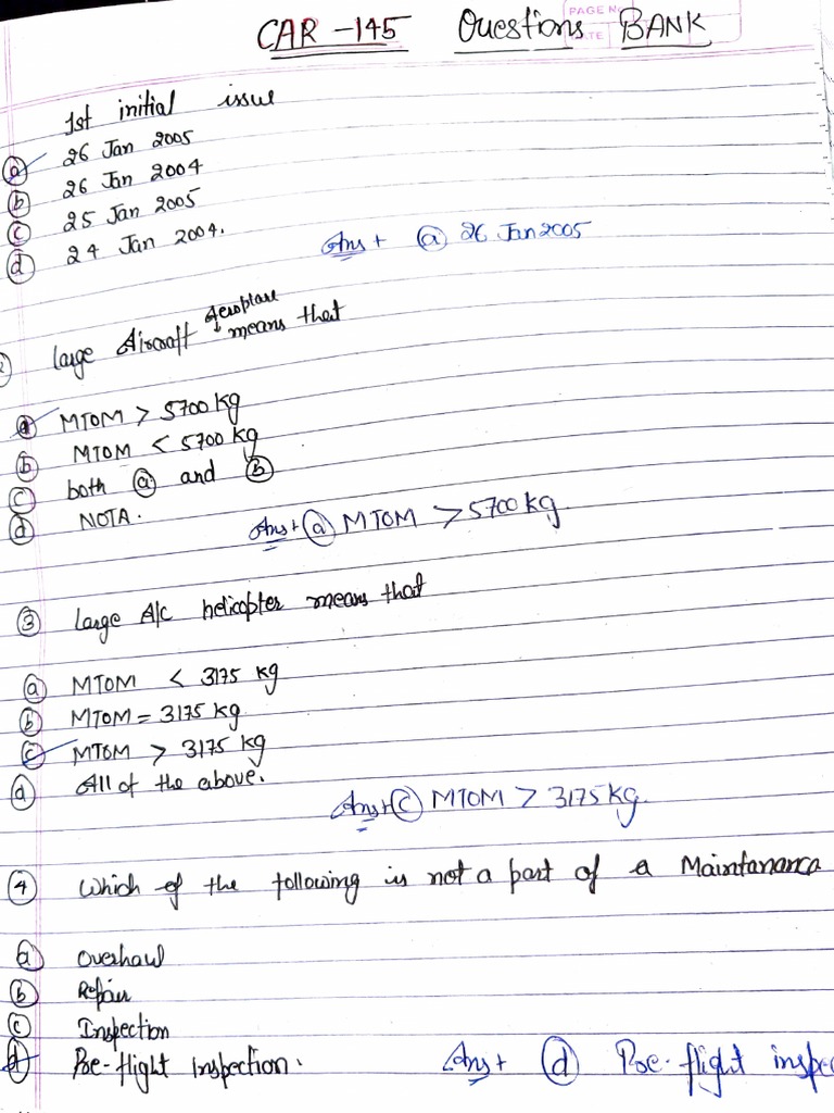 CAR 145 Question Paper | PDF