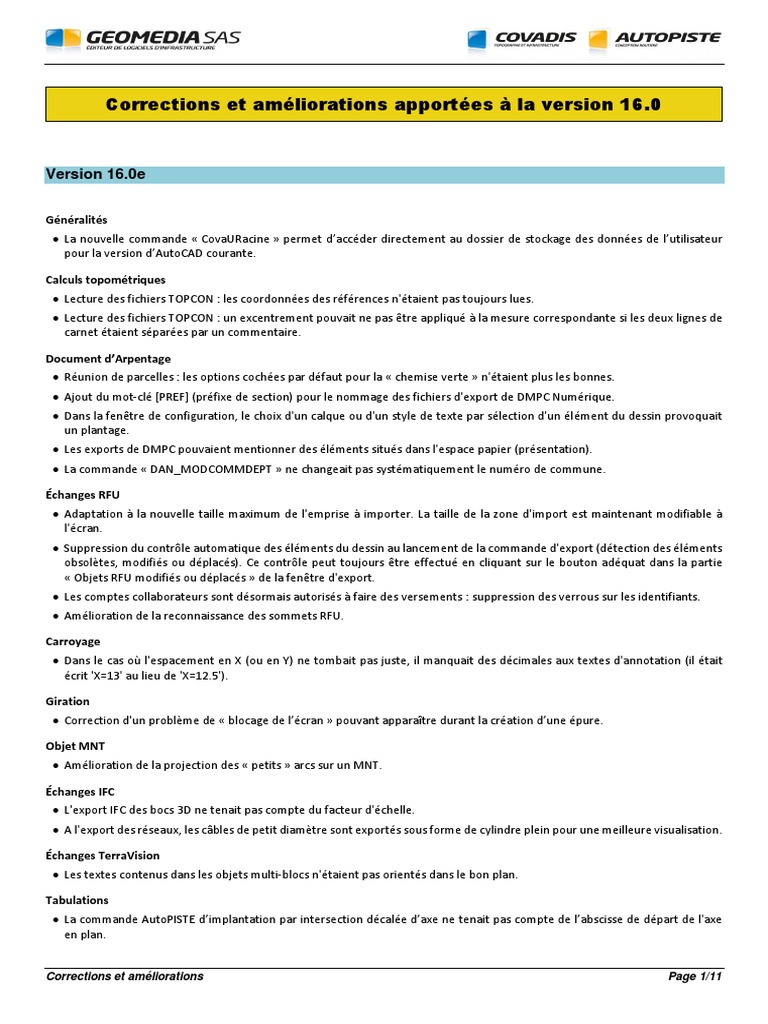 Covadis16 Evolutions 16.0e | PDF | Ordinateurs