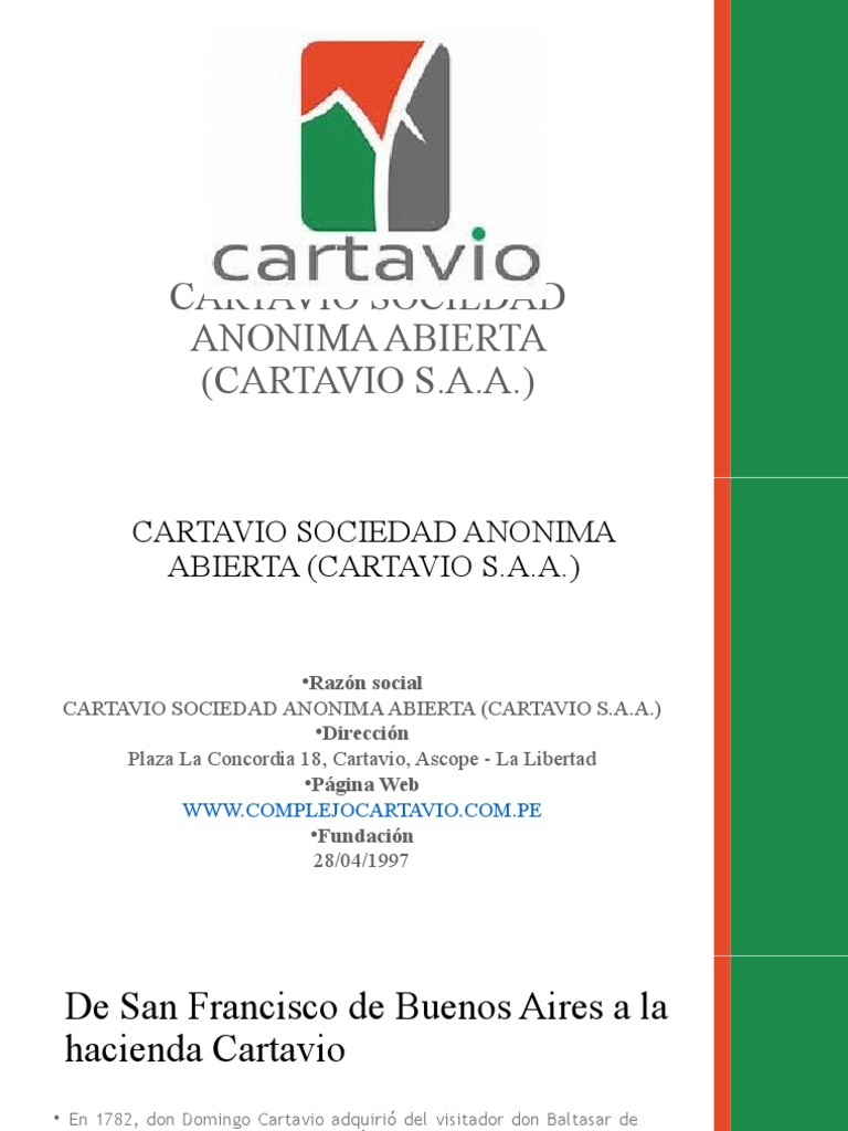 Cartavio S.A.A.: Historia y Productos | PDF