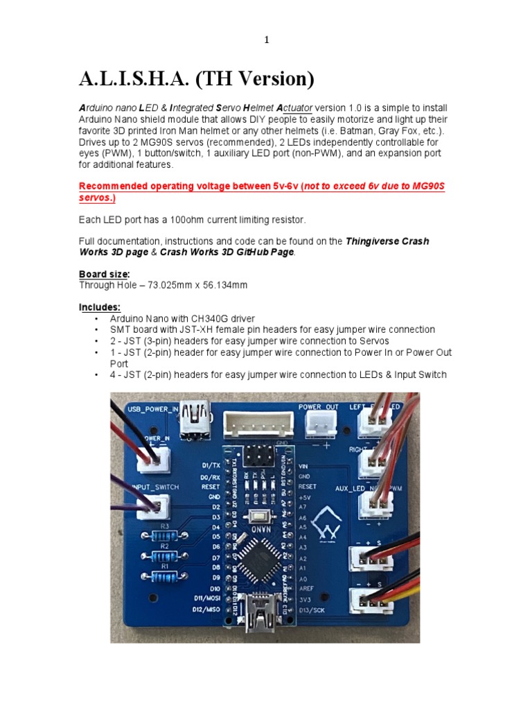 Crashworks Alisha TH (v1.1) | PDF | Arduino | Electrical Components