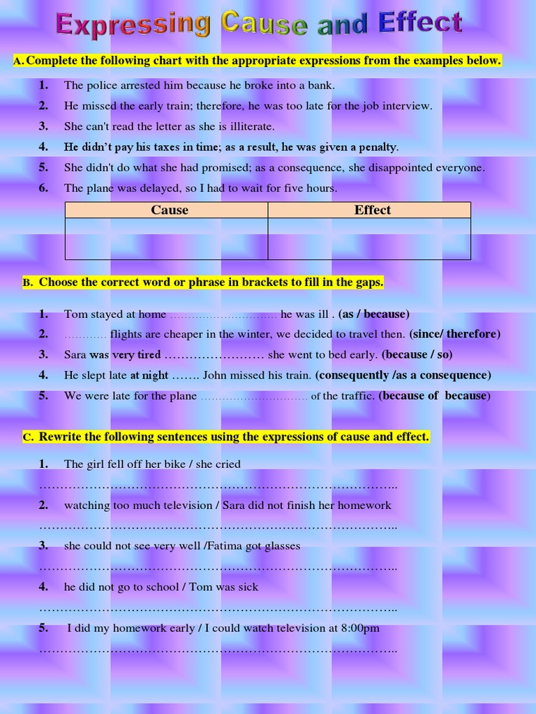 Expressing Cause and Effect | PDF