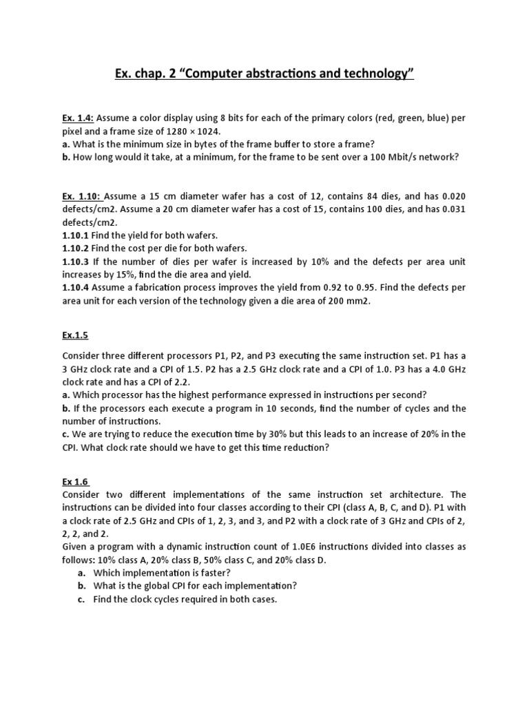 Exercises Chap 2 | PDF