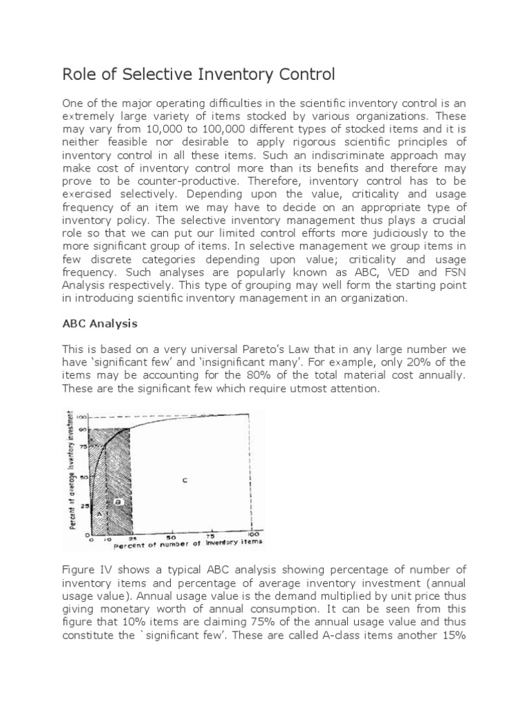 Selective Inventory Control - Notes | PDF