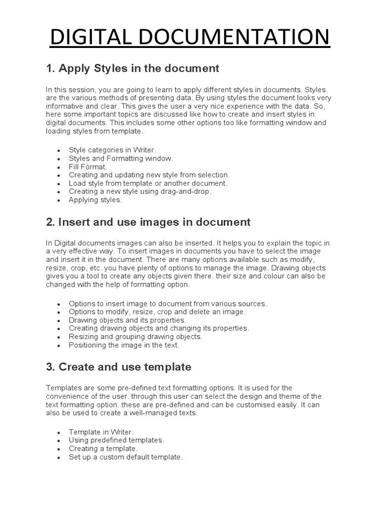 Digital Documentation Notes | PDF | Document | Software
