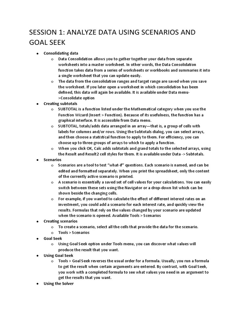 Electronic Spreadsheet - Short Notes | PDF | Spreadsheet | Worksheet