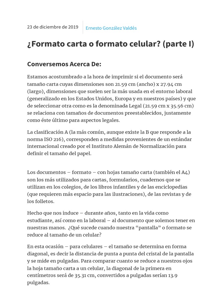 Formato Carta o Formato Celular | PDF | Percepción visual | Visión