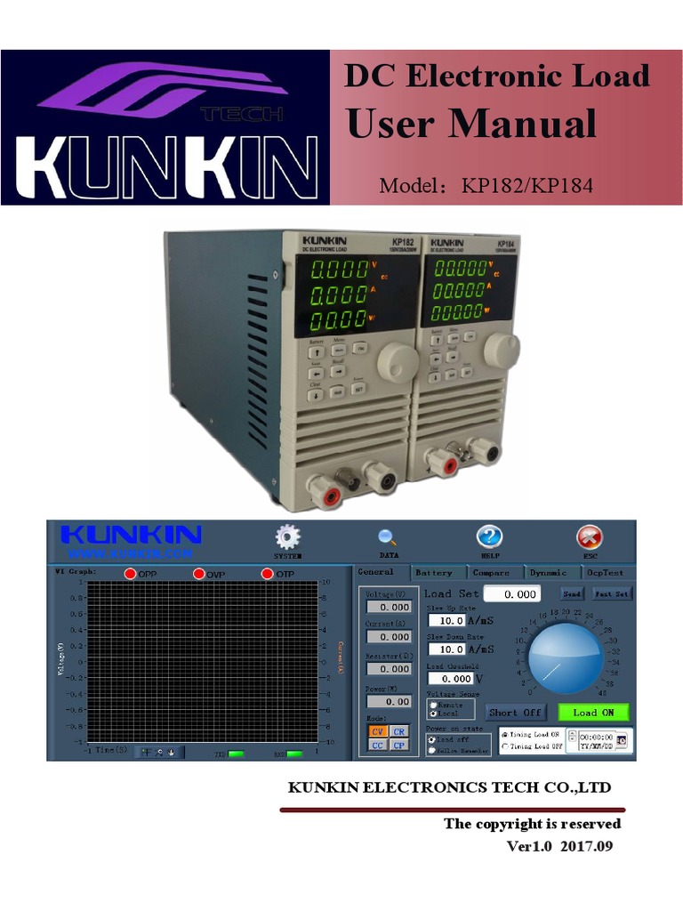 DC Electronic Load. User Manual. Model KP182_KP184 KUNKIN ELECTRONICS TECH CO.,LTD. The ...