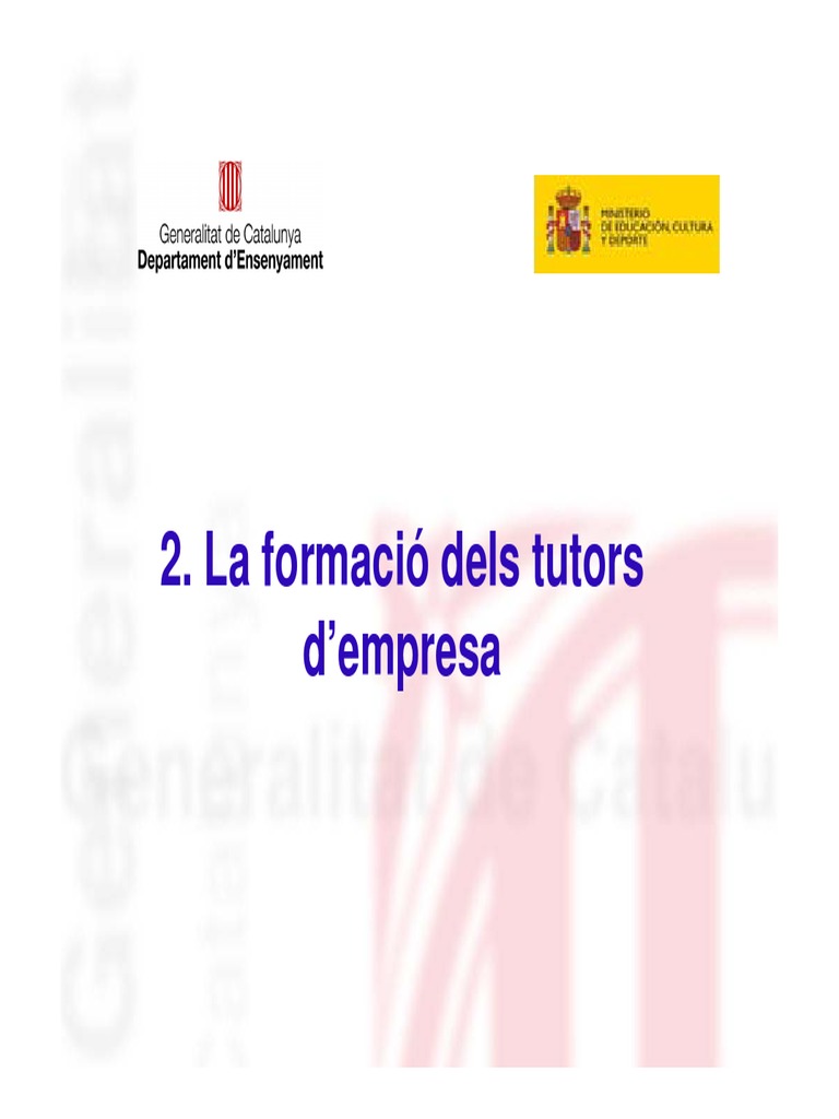 La Formació Del Tutor D'empresa | PDF