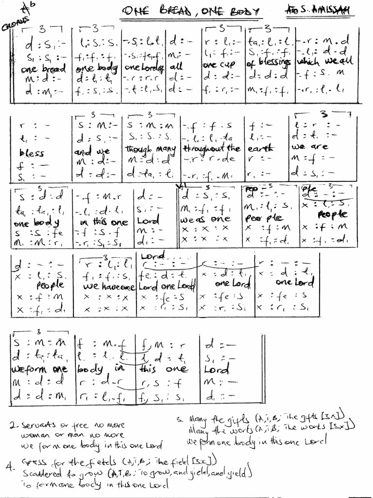 One Bread, One Body (Solfa) | PDF