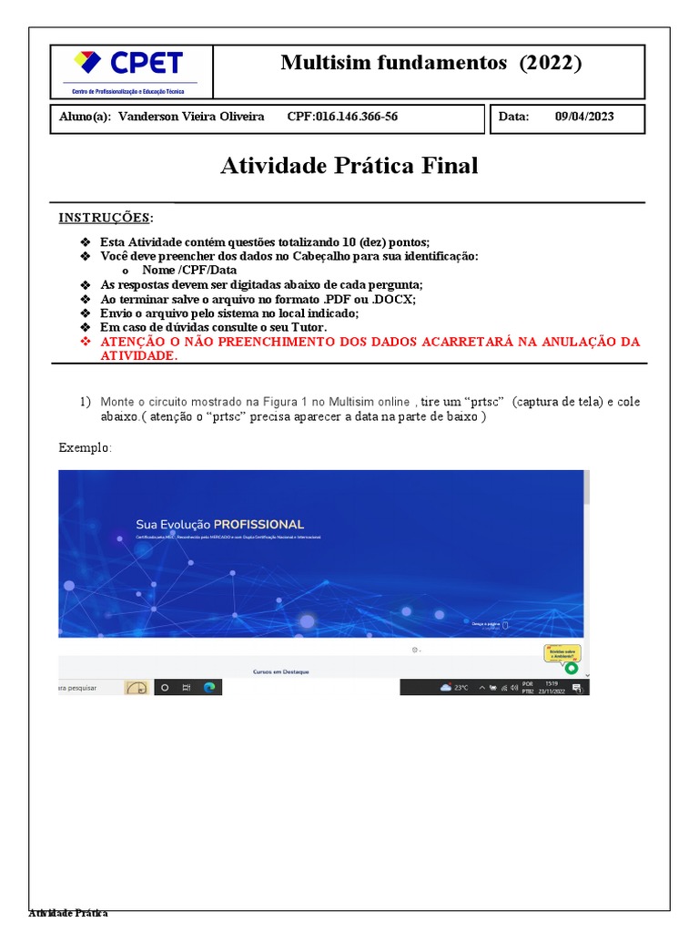 Atividade Prática Final | PDF
