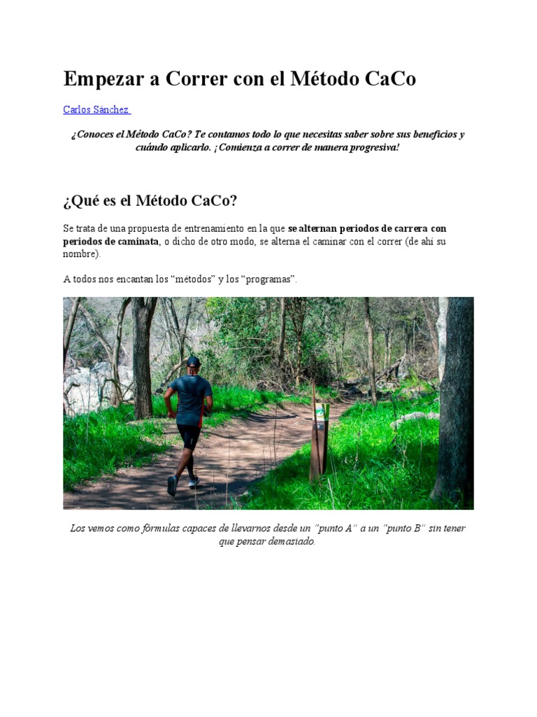 Empezar A Correr Con El Método CaCo | PDF | Corriendo | Aptitud física