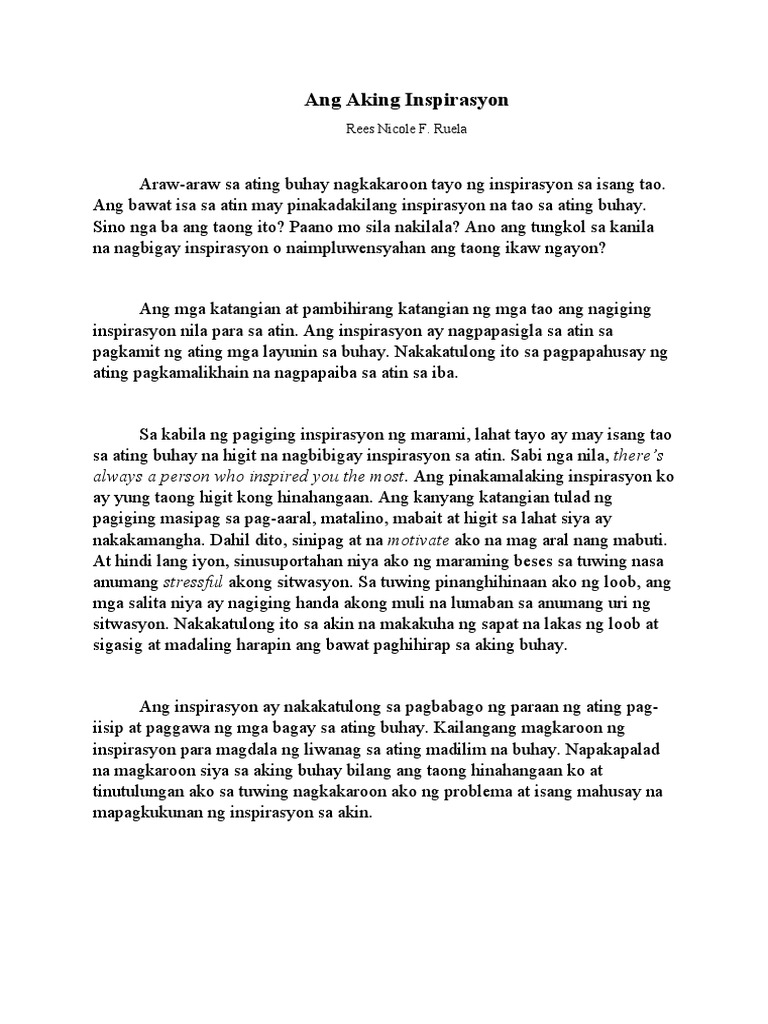 Sanaysay Sa Filipino | PDF