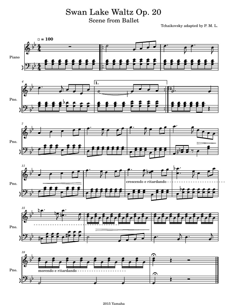 Scene From The Ballet SWAN LAKE | PDF | Dances | Compositions