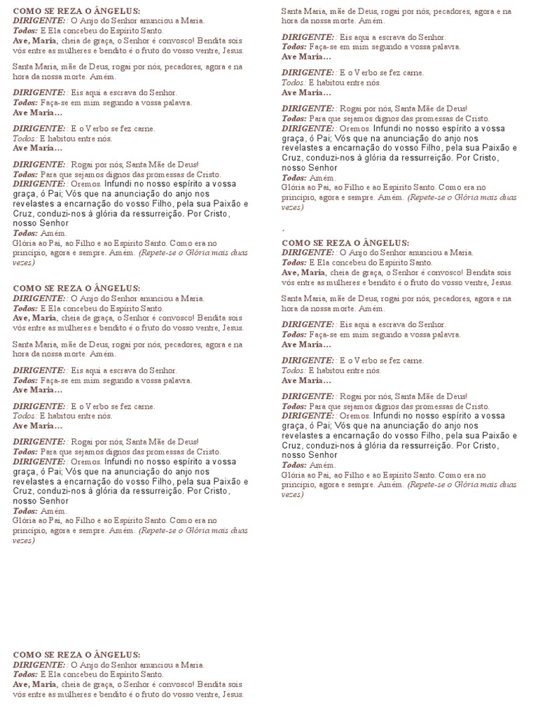 Como Se Reza o Ângelus | PDF | Teologia sistemática | Teologia