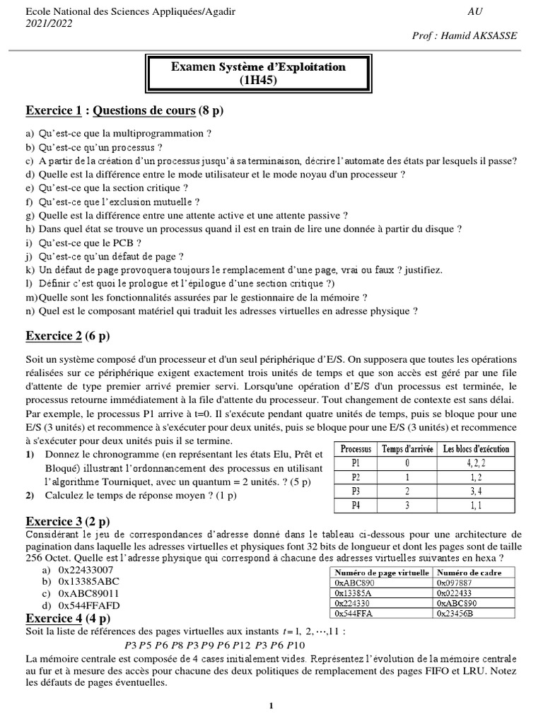 Examen Se | PDF | Informatique | Informatique