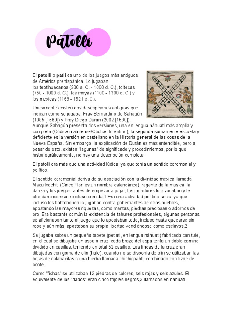 Juego Patolli: Historia y Reglas | PDF | Historia