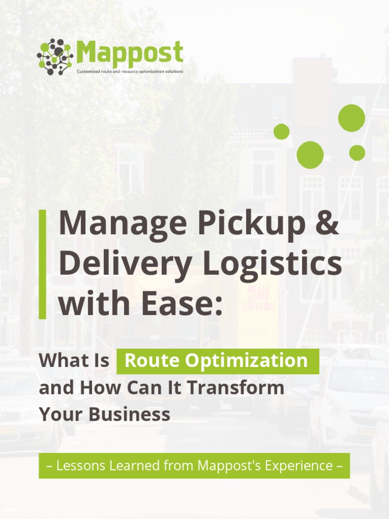 Pickup & Delivery Optimization Ebook | PDF | Mathematical Optimization | Logistics