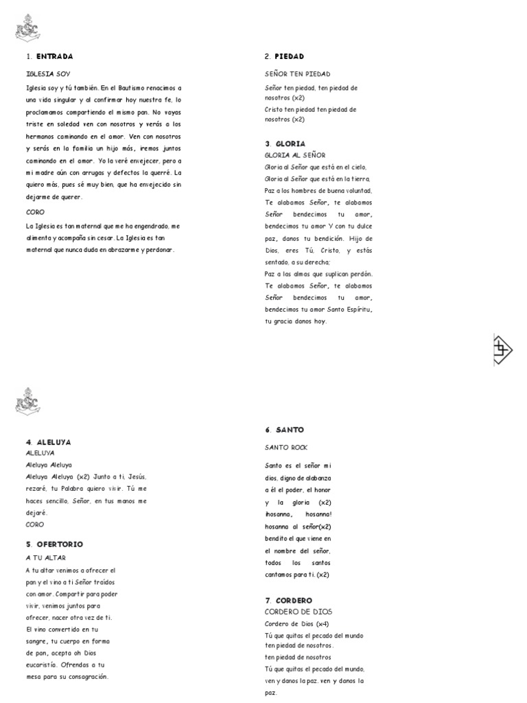 Cantos Eucaristicos | PDF