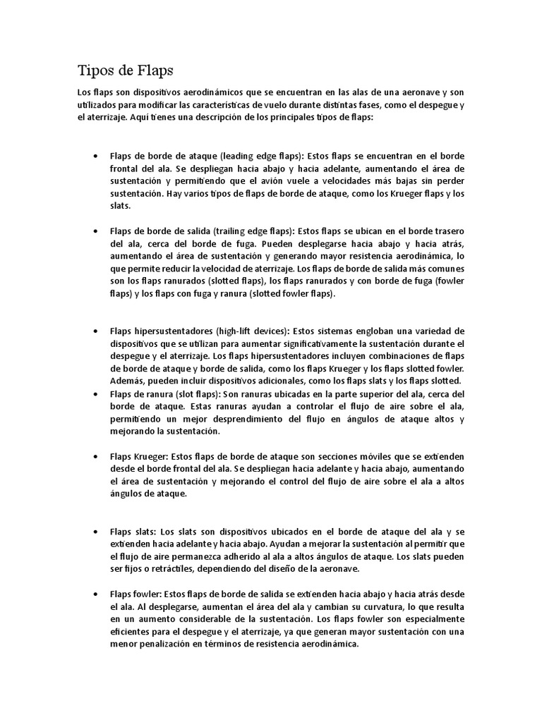 Tipos de Flaps | PDF