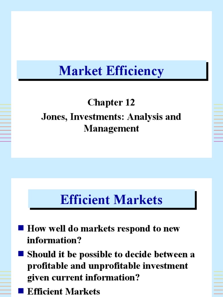 Understanding Market Efficiency | PDF | Business | Finance & Money ...