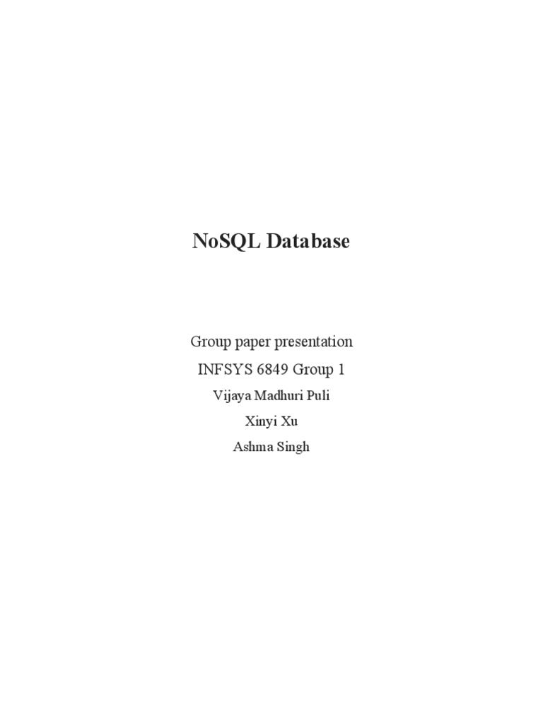 NoSQL Group1 | PDF | No Sql | Databases