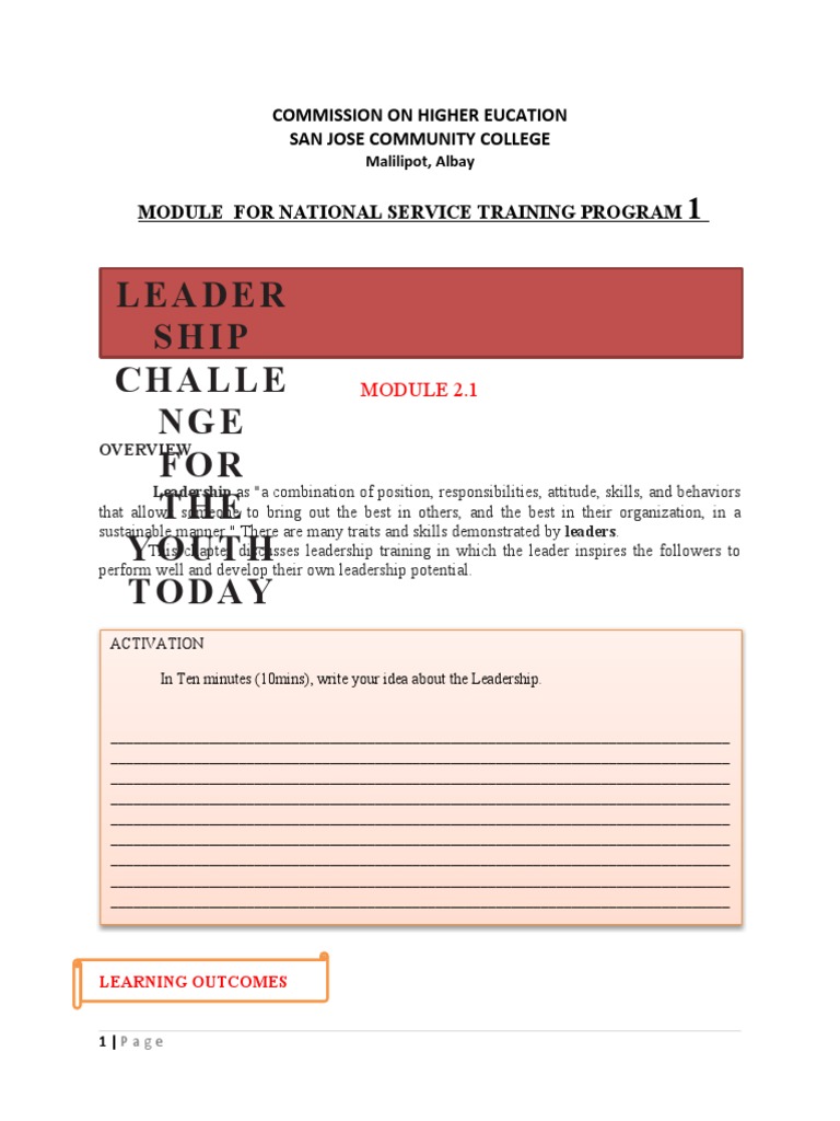 Module-2 1 | PDF | Leadership | Goal