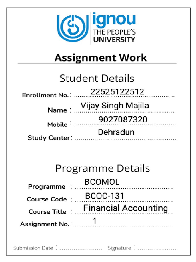Accounts Assignment - 1 | PDF