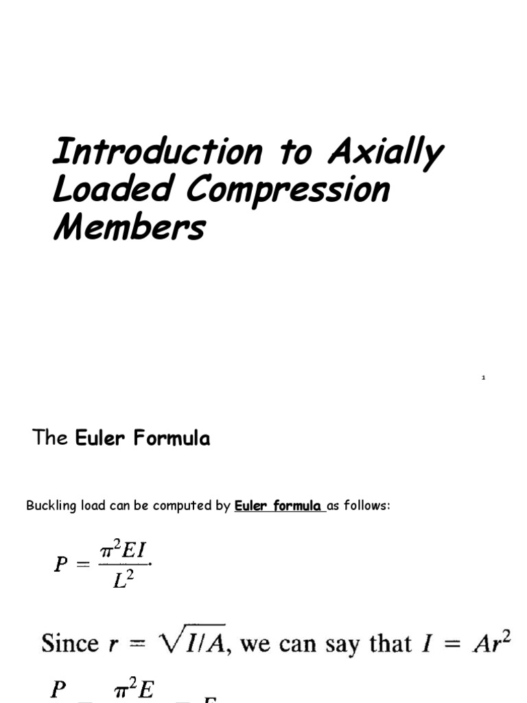 Lecture - 6 - Axially Loaded Compression Members | PDF | Buckling | Mechanics