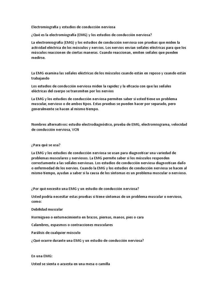 Electromiografía y Estudios de Conducción Nerviosa | Descargar gratis PDF | Electromiografia ...