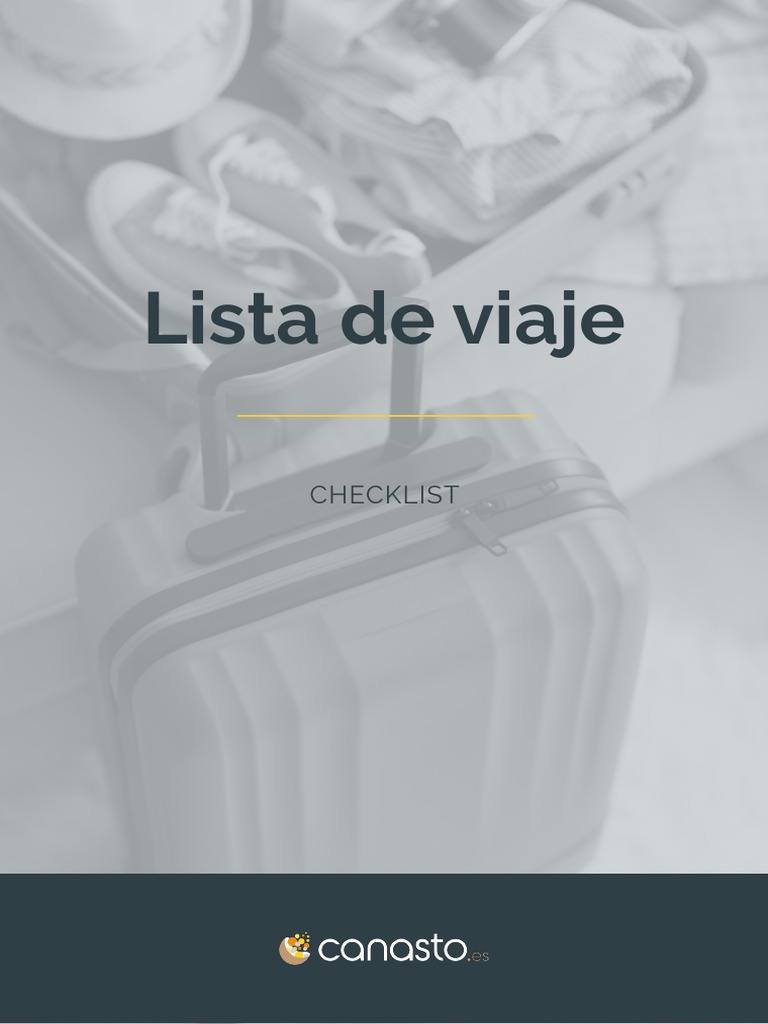 Checklist Viaje | Descargar gratis PDF | Bienes manufacturados | Ropa