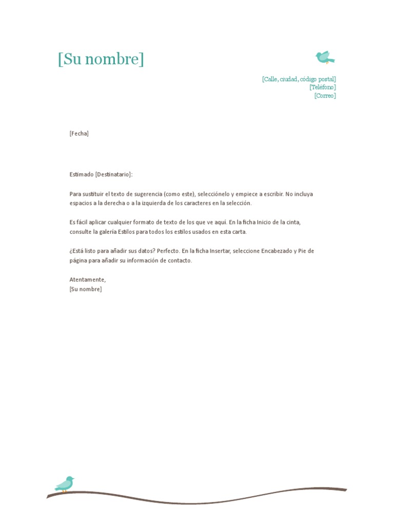 Modelo Plantilla Carta Documento 5 | PDF