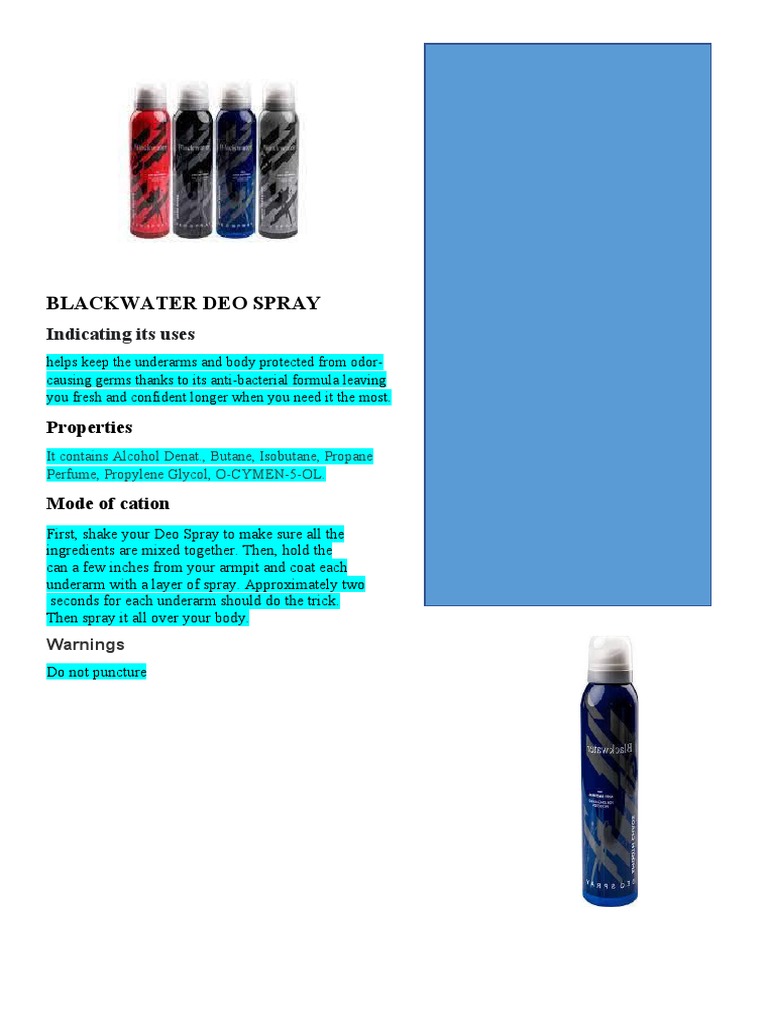 Blackwater Deo Spray | PDF